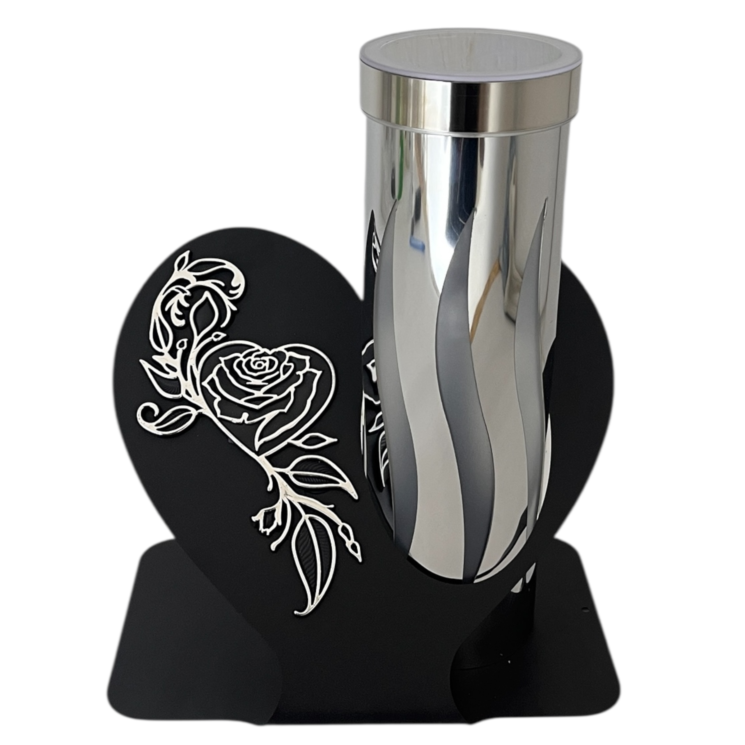 Znicz Metalowy Serce Czarne Solar - Znicze Radom - Płomyk